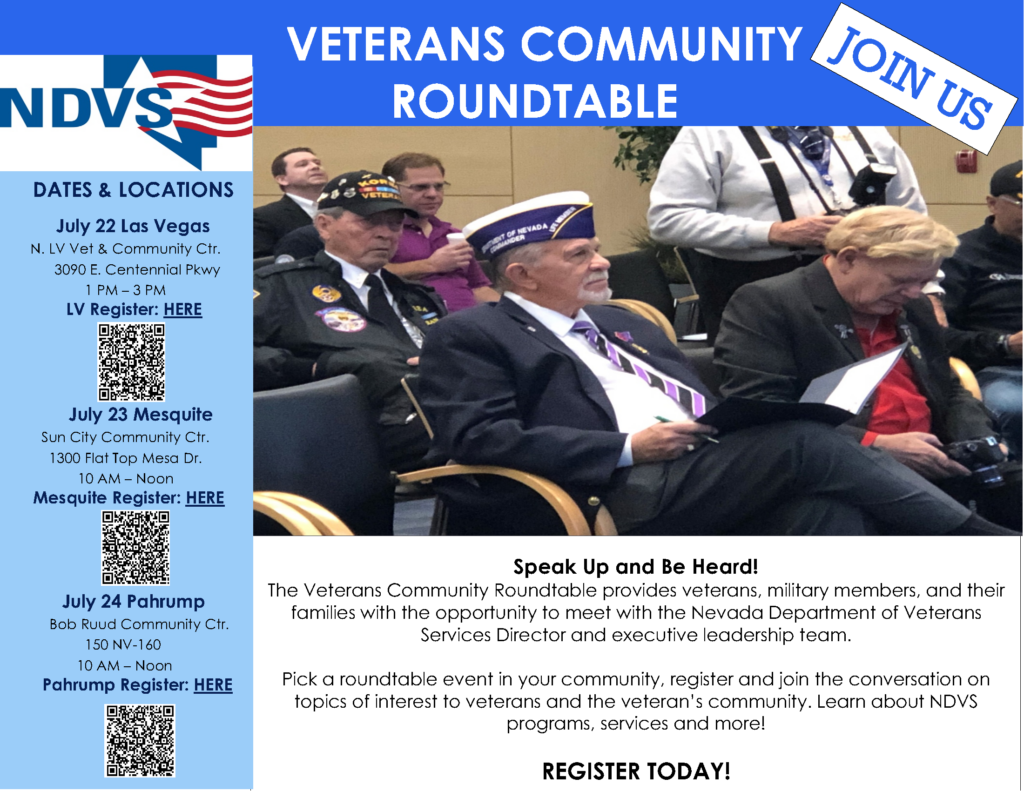 VETERANS COMMUNITY ROUNDTABLE - Nevada Department of Veterans Services